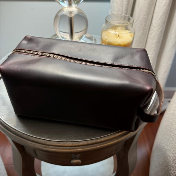 Personalized Groomsmen Gift Dopp Kit Bag Customized Leather Toiletry ...