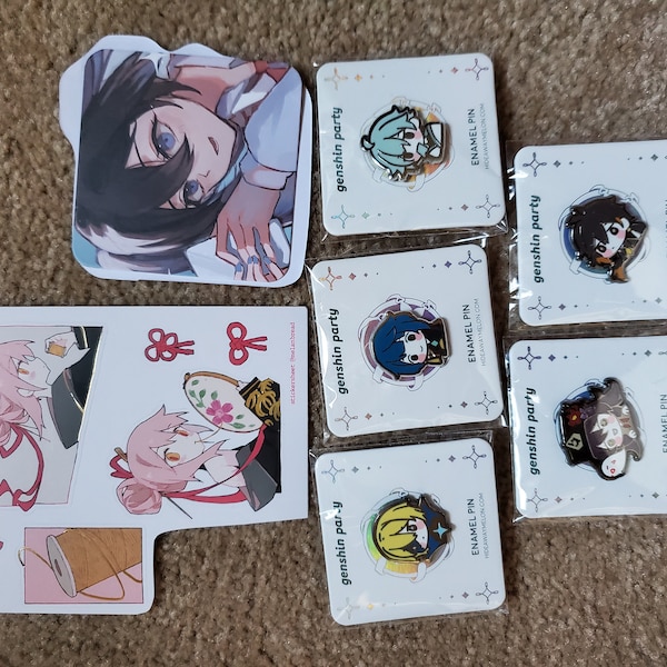 GACHA Genshin Party Chibis - Hard Enamel Pins (SET B) - Etsy