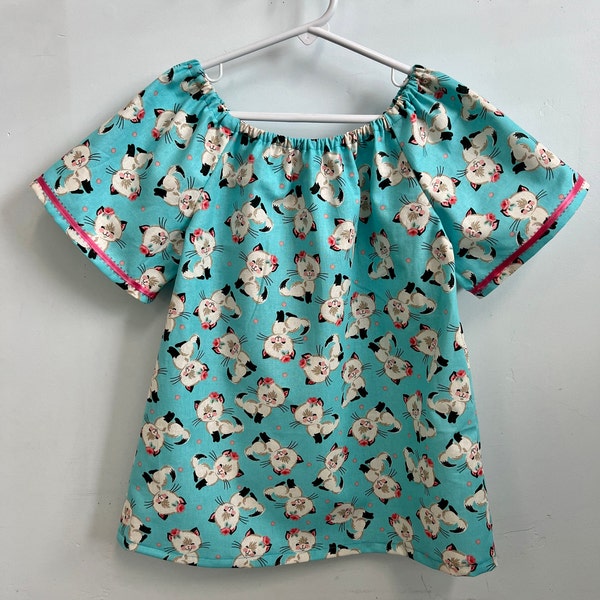 VERY EASY Girls Top Pattern Pdf, Girls Sewing Pattern Pdf, Peasant Top ...