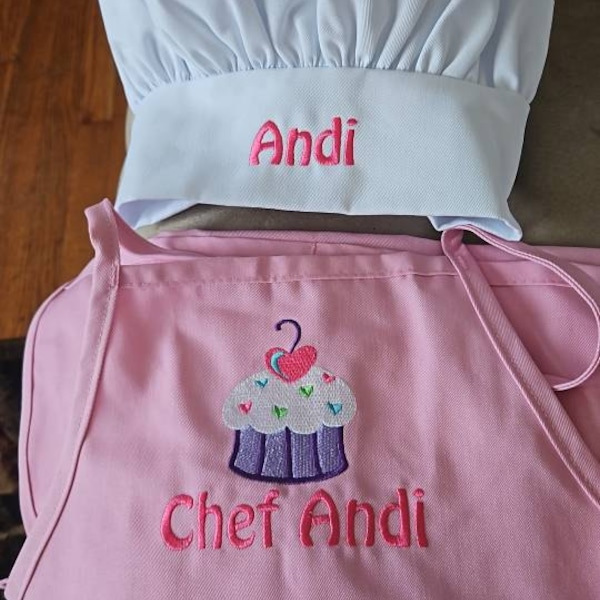 Kids Apron Set - Apron and Chef Hat - Personalized - Childs Apron Set ...