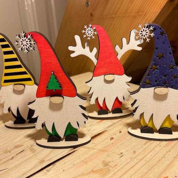 DIGITAL FILE, Set of 9 Christmas Gnomes Bundle With Stands ...