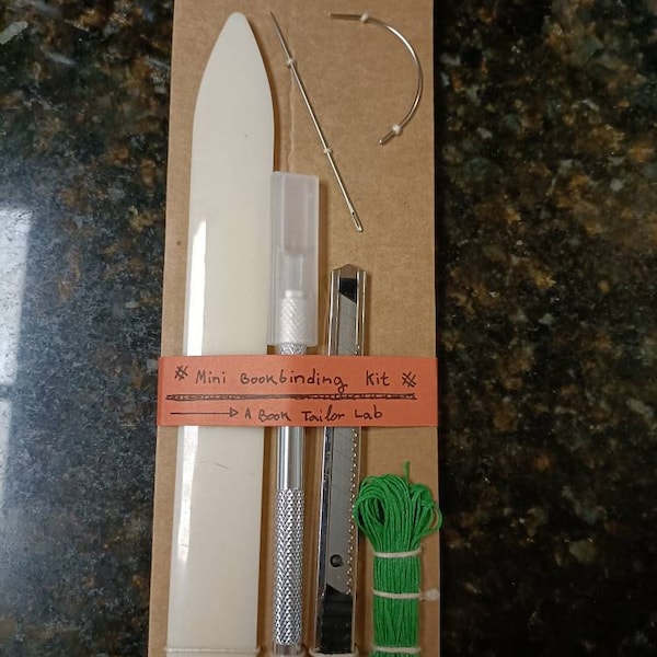 Bookbinding Kit With Blue Leather Case, Bookbinding Kit for ...