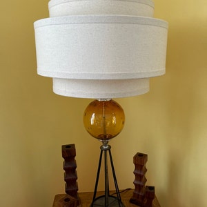 3-tier 18 Hardback Lamp Shade in Off-white Muslin Fabric With Edge ...