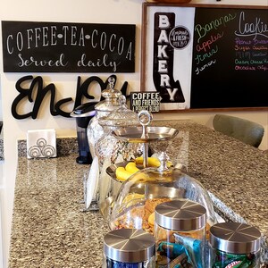 Coffee Tea Cocoa Sign / Farmhouse Coffee Tea Sign / Coffee Served Daily ...