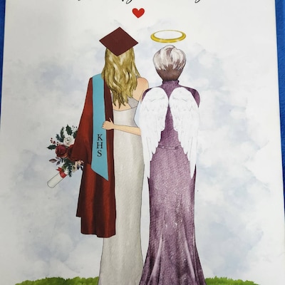 GRADUATION MEMORIAL PRINT Gift-personalised Remembrance Gift-loved One ...