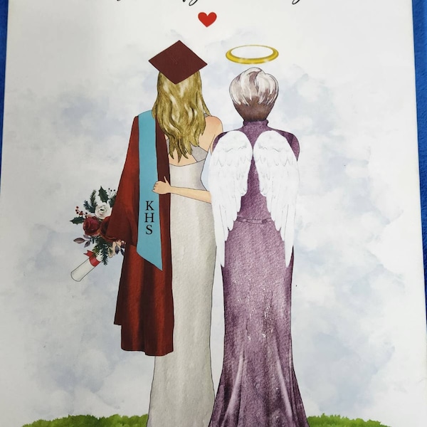 GRADUATION MEMORIAL PRINT Gift-personalised Remembrance Gift-loved One ...