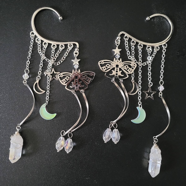 Moon Dancer Ear Cuff With Quartz Crystal, No Piercing Earring, Fantasy ...