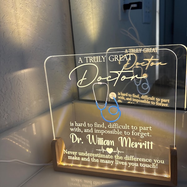 Personalized Custom Acrylic Plaque, Doctor Gift, Appreciation Gift ...