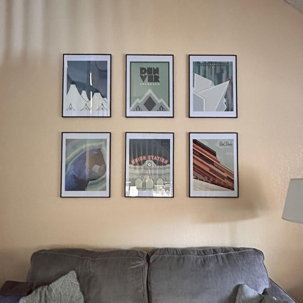 Denver Icons Posters - Denver Skyline - Colorado Decor - Union Station ...