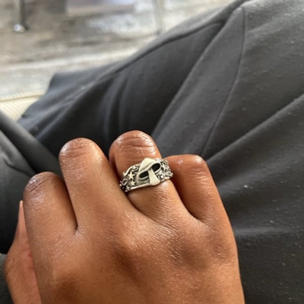 925 Sterling Silver Cosmic Mushroom Ring, Handmade Silver Toadstool ...