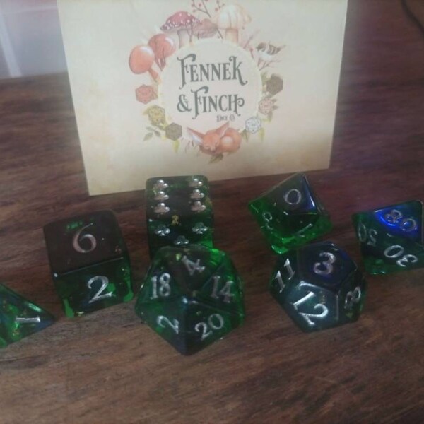 Shadowy Forest Dnd Dice Set, Polyhedral Dice, D&D Dice, Dungeons and ...