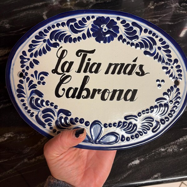9.5" Personalized Talavera Tile House Sign, Housewarming Gift ...