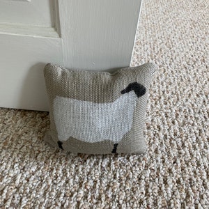 Suffolk Sheep Burlap Feed Sack Doorstop Sheep Door Stop Sheep Decor ...
