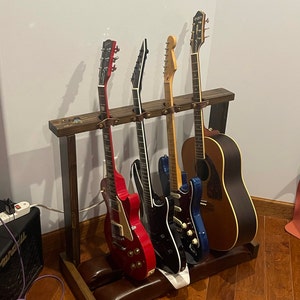 Leather & Wood Upright Custom Guitar Rack Guitar Stand - Etsy