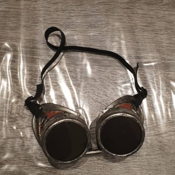 Black Steampunk Goggles With Purple Indigo Lenses and Metal Brass ...