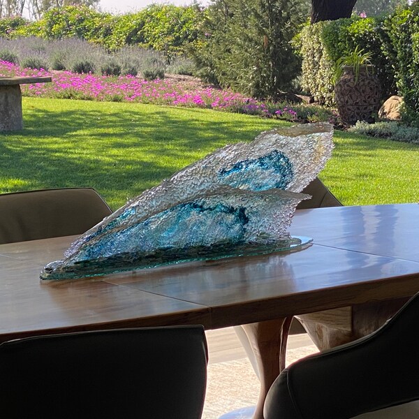 12 Inch Turtle Wave on Glass Arched Stand , 12 X 13 X 5 Inches - Etsy