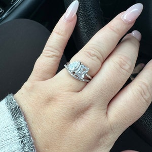 Toi Et Moi Ring and Matching Band Set, Promise Ring, Engagement Ring ...