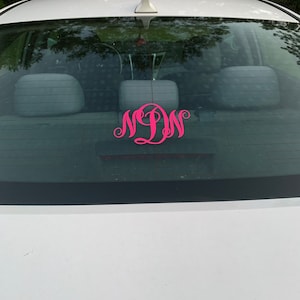Monogram Car Decal / Car Decal / Script Monogram / Vinyl Monogram ...