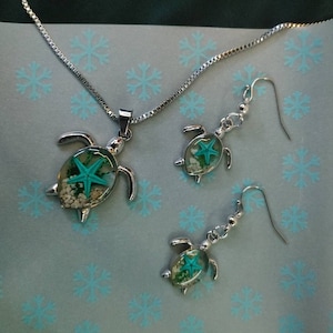 Deep in the Ocean Sea Turtle Necklace Marine Life Pendant, Unique Ocean ...