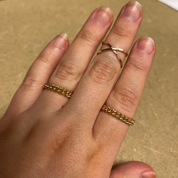 Criss Cross Ring, Cross Ring, Gold Fill X Ring, X Cross Ring, Gift for ...