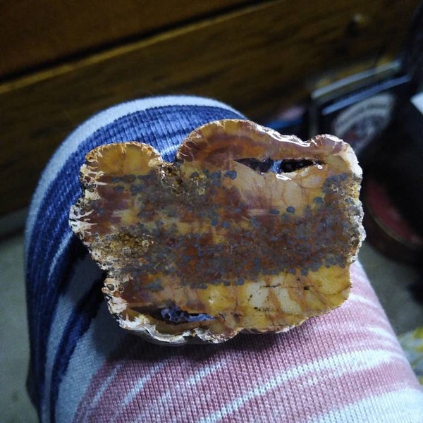 Mock Blue Lightning Stone Half Cut and Resin Enhanced - Etsy