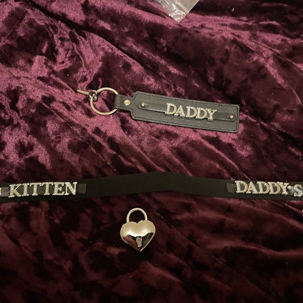 Custom Lock Collar and Owners Keychain-choker. Choose Your Words - Etsy