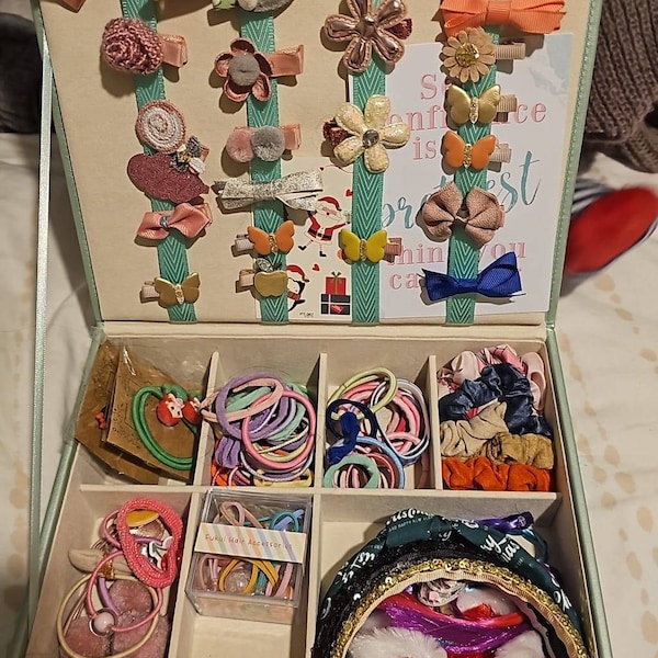 Girl's Hair Accessory Storage Box, Hair Clip Holder, Accessory ...