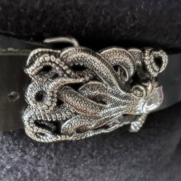 Vintage Silver Octopus Belt Buckle: Intricate Tentacle Design - Etsy