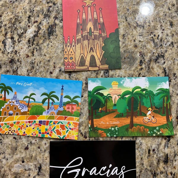 Spanish Tile - Barcelona - Art Illustration Collection Print Gaudi ...