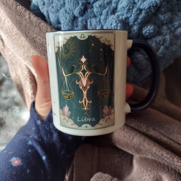 Libra Zodiac Coffee Mug, Libra Birthday Gift, Tarot Card Coffee Mug ...
