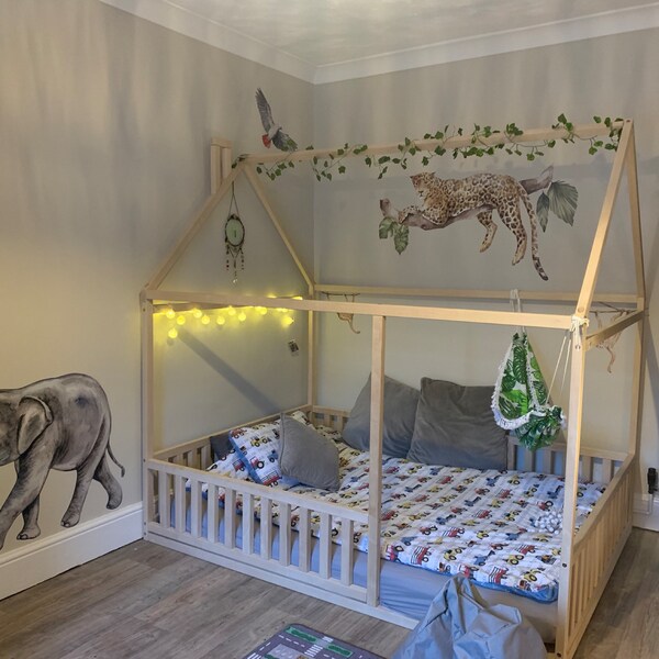 Kid House Bed Toddler Loft Bed, Toddler House Bed Teepee Kids House ...