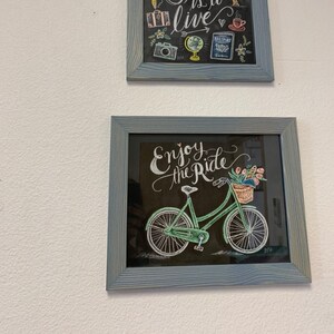 Bicycle Art Bicycle Print Chalk Art Enjoy the Ride - Etsy