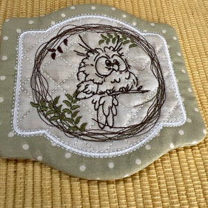 Flowers Shabby Chic Cute Mug Rug Coaster 5 X 5 Whimsical Quilted ...