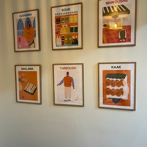 Manoushe levantine Street Food Art Print Museum Poster, Lebanon Poster ...