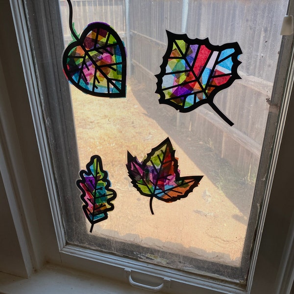 Leaves Suncatcher Craft Kit, Fall Kids Craft Kit, Halloween Crafts for ...