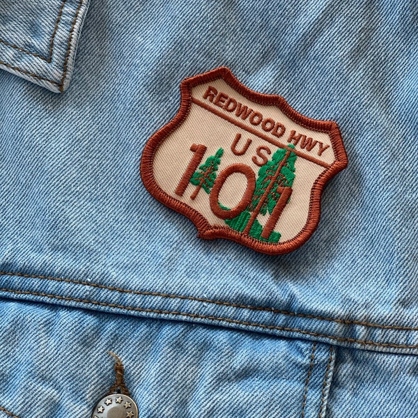 Redwood Hwy US 101 Sign Patch – California Souvenir – California Redwoods – Redwood Trees Travel ...