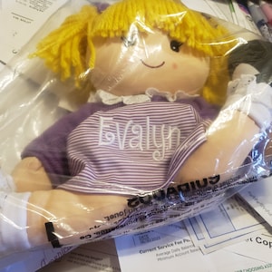 Personalized Cuddle Time Rag Dolls Ages 3 Soft Doll for Kids Plush Toy ...