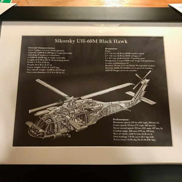 UH-60M Black Hawk Helicopter Print, Sikorsky UH-60M Helicopter ...