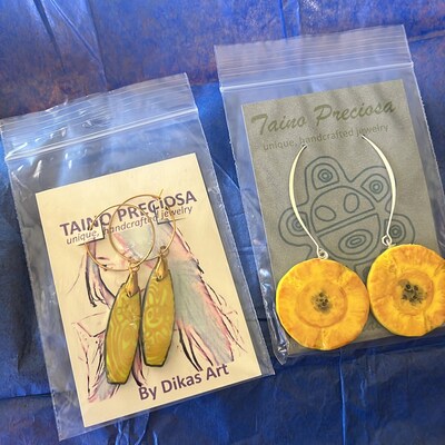 Jewelry TAINO PRECIOSA Cacique and Men Taino Symbols Polymer Clay ...