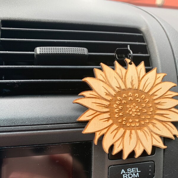 Sunflower Wood Essential Oil Diffuser | Air Freshener for Essential Oils | Reusable Sunflower ...