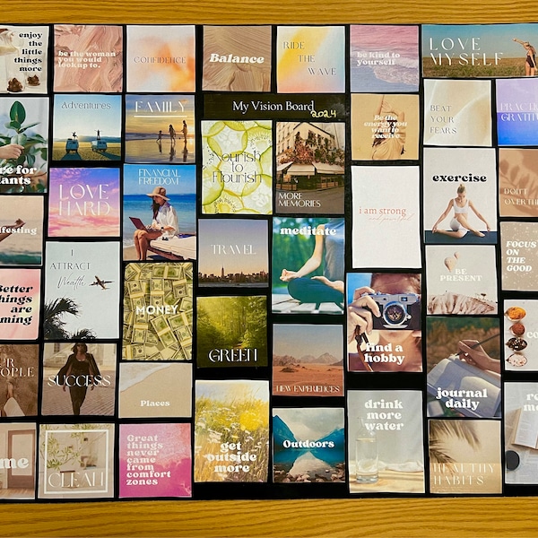 Vision Board Quotes, Printable 2024 Vision Board, Motivational Sayings ...