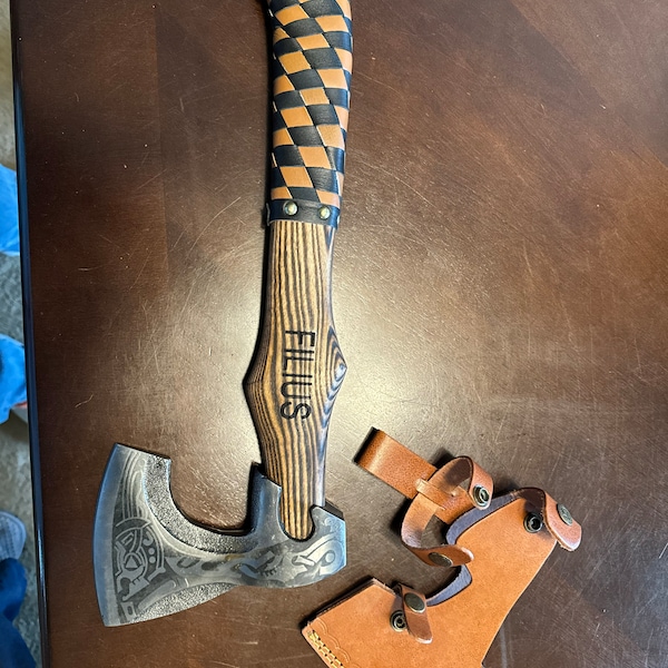 Beautiful Custom Handmade Viking Forged Axe, Groomsmen Gift , Birthday ...