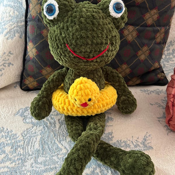 CROCHET PATTERN FROG With Duck Floatie - Amigurumi Toy Plush Pattern ...
