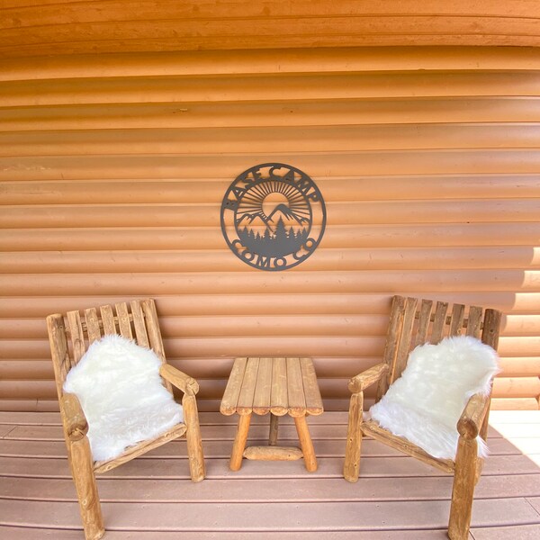 Personalized Metal Mountain Range Sign, Custom Outdoor Scene Sign, Name ...