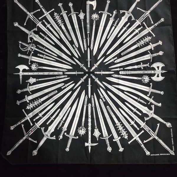 Medieval Weapons BANDANA, Scarf/handkerchief, Black Metal Dungeons ...