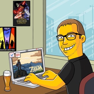 Computer Geek Gift Custom Portrait as Cartoon Character / Computer Nerd ...