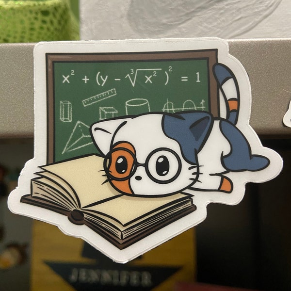 Math Cat Sticker (CLEAR Sticker) - Etsy