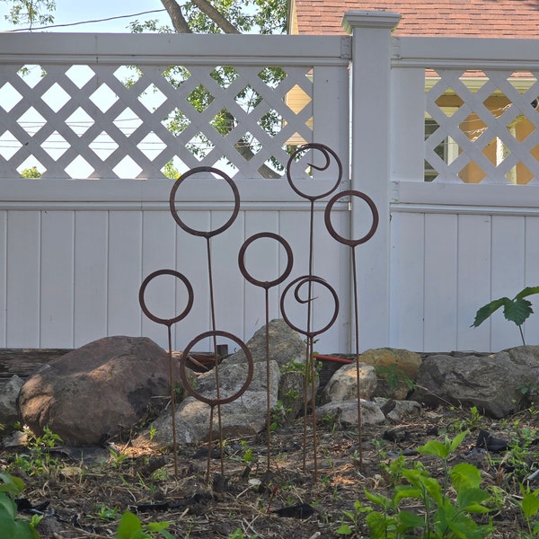 Rusty Finial, Garden Stakes Garden Decor, Metal Garden Decor, Outdoor ...