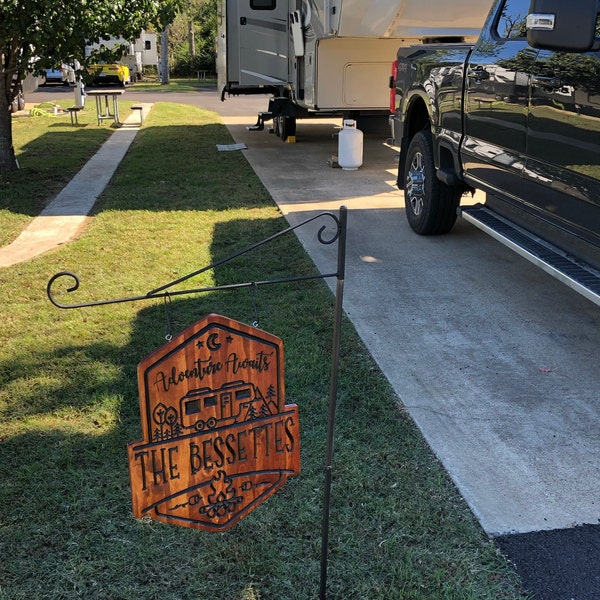 Camper Sign, RV Sign, Engraved Rv Sign, Campsite Flag, RV Flag Hanging ...