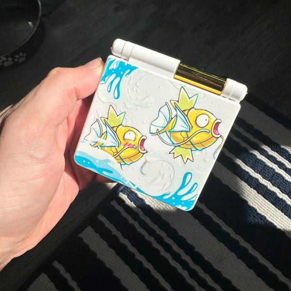 Custom Gold Magikarp Gameboy Advance SP: IPS Backlit Screen & USB-C - Etsy
